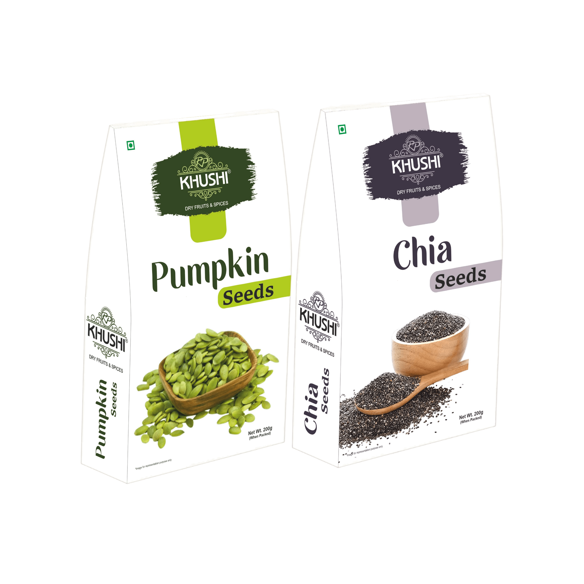 KHUSHI Edible Seeds Combo 200g*2 (Chia and Pumpkin) – Khushi Dry Fruits